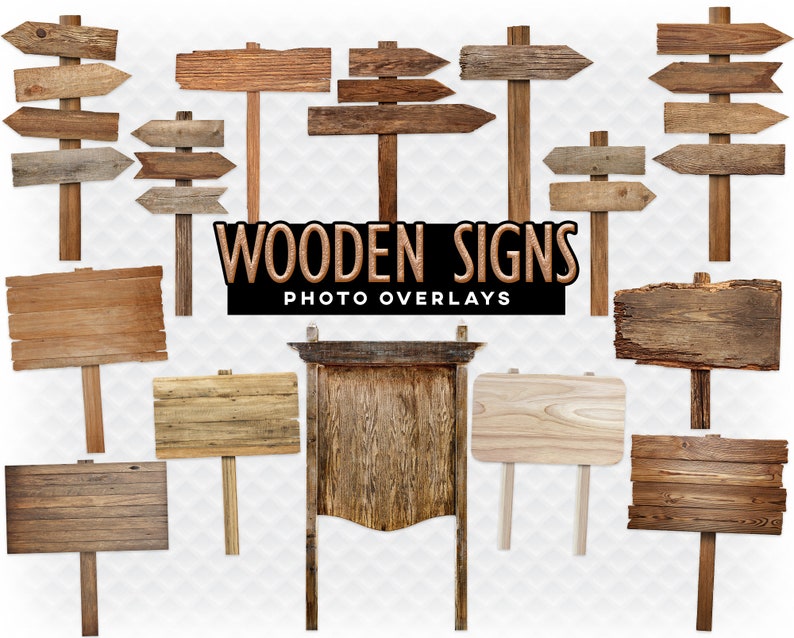 Wooden Signs Overlay Photoshop Overlays for Photographers - Etsy