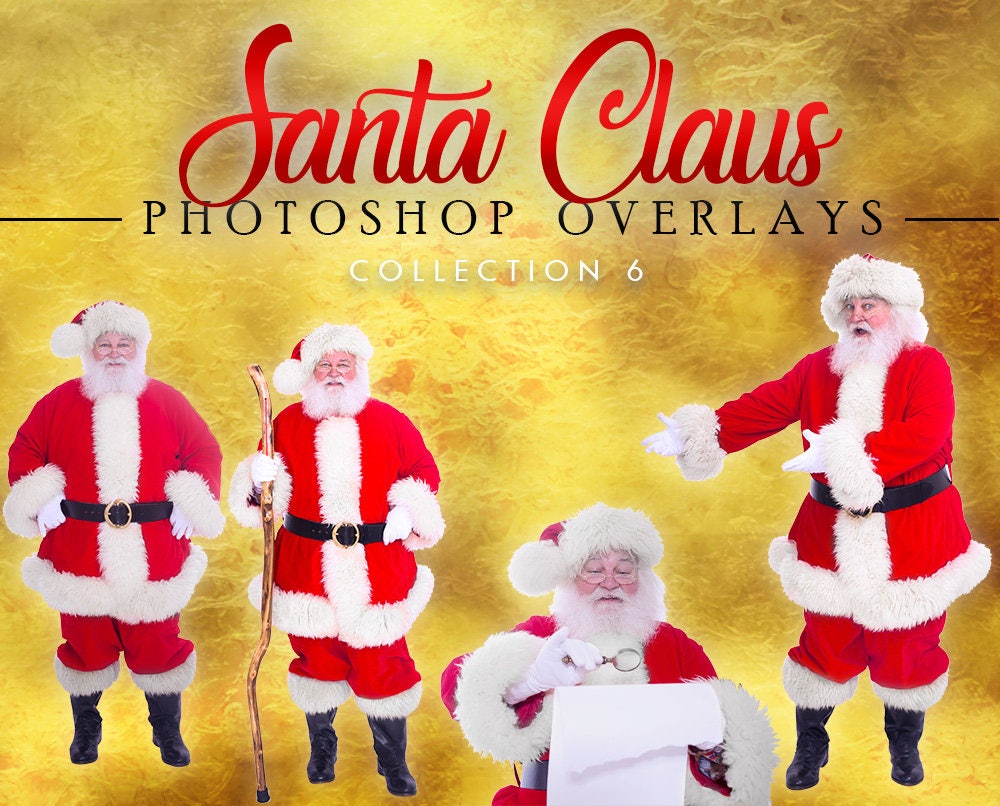 Santa Claus Overlays Collection 6 Christmas Overlay for - Etsy