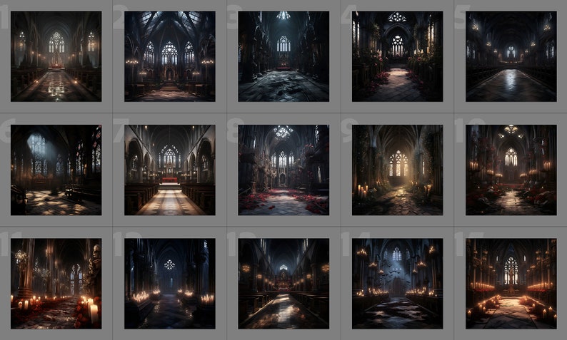 Dark and Spooky Church Aisle Walkways Candle Lit Walkway Gothic Digital ...
