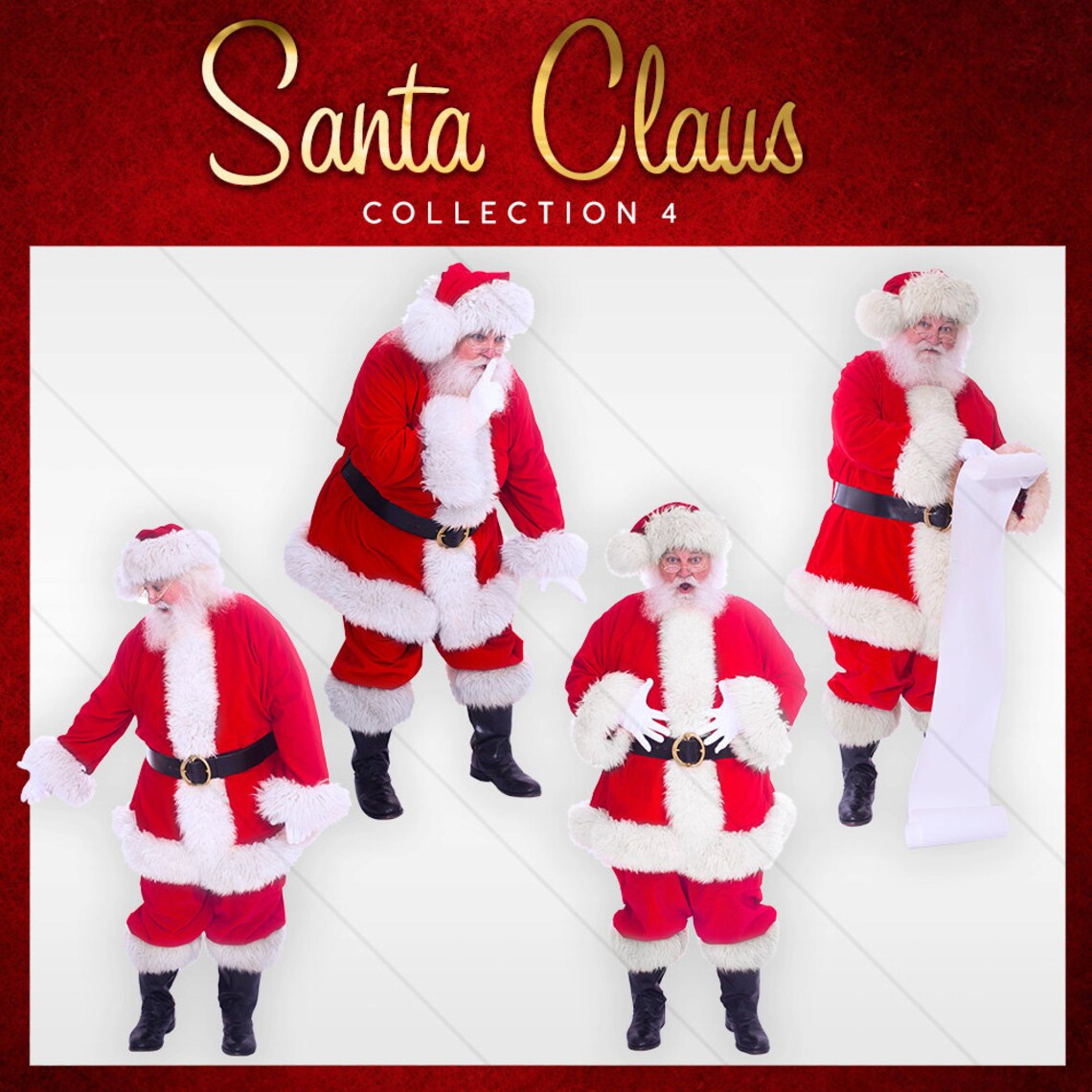 Santa Claus Overlays Collection 4 Christmas Overlay for - Etsy