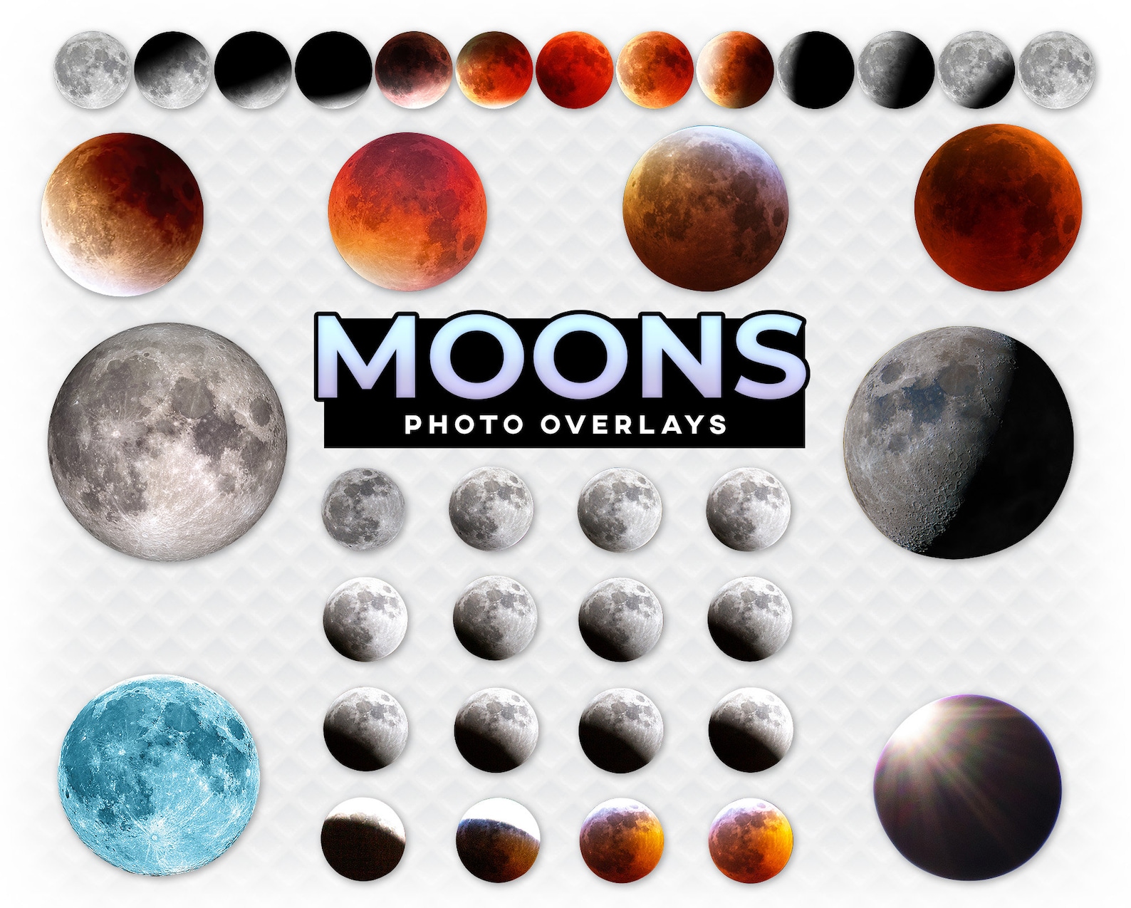 Moon Overlay Photoshop Overlays for Photographers, Invitations ...