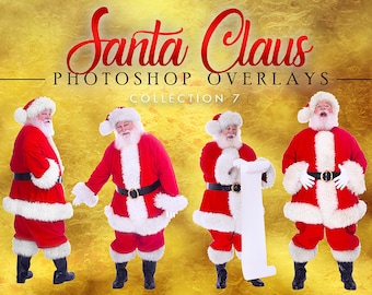 Santa Claus Overlays Collection 5 Christmas Overlay for | Etsy