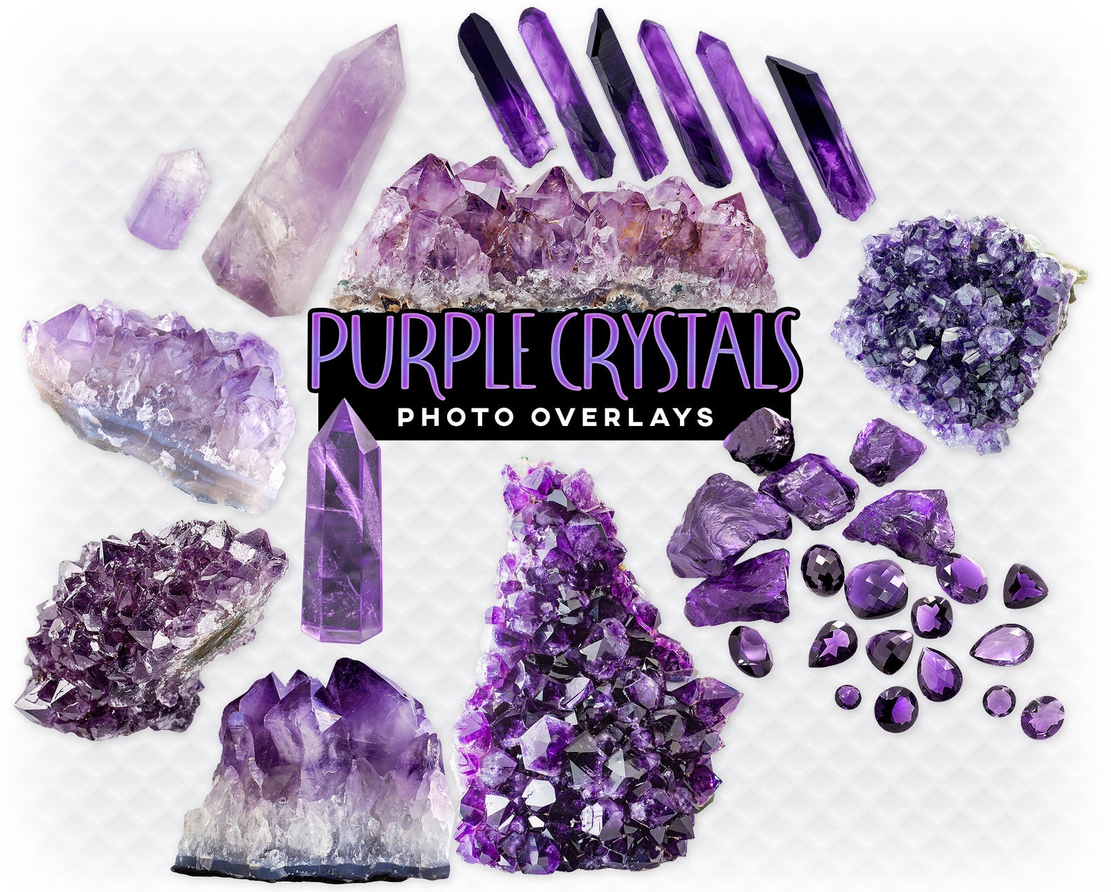 Purple Crystals Overlay Photoshop Overlays for Photoshop. Digital ...