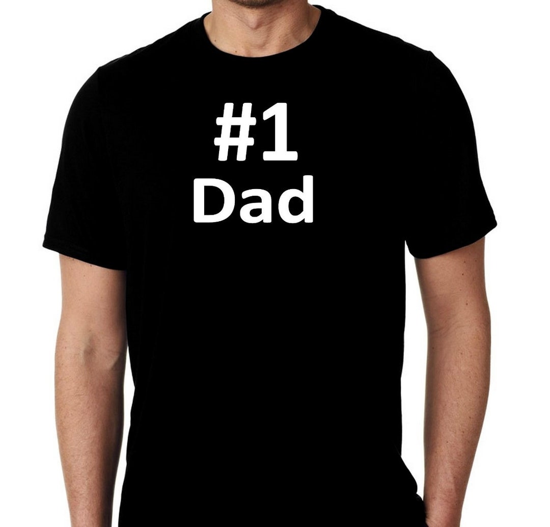 New #1 Dad Fathers Day Custom Unisex Premium Short Sleeve T-shirt Gift ...