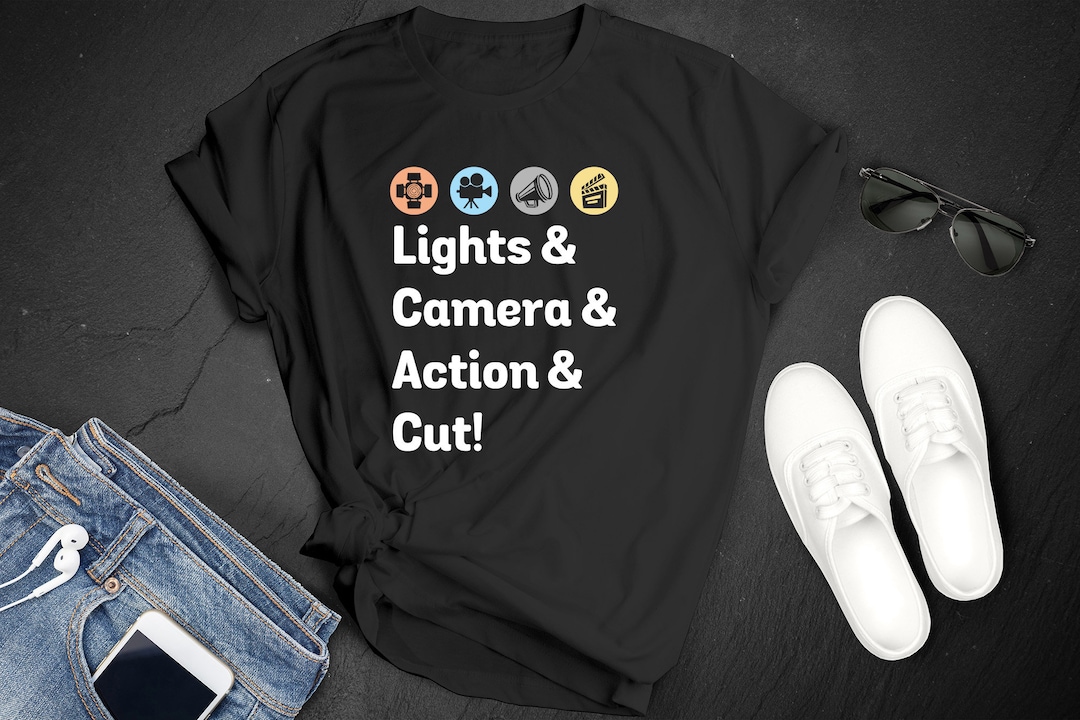 Lights Camera Action Cut T-shirt: Film Crew Gift - Etsy