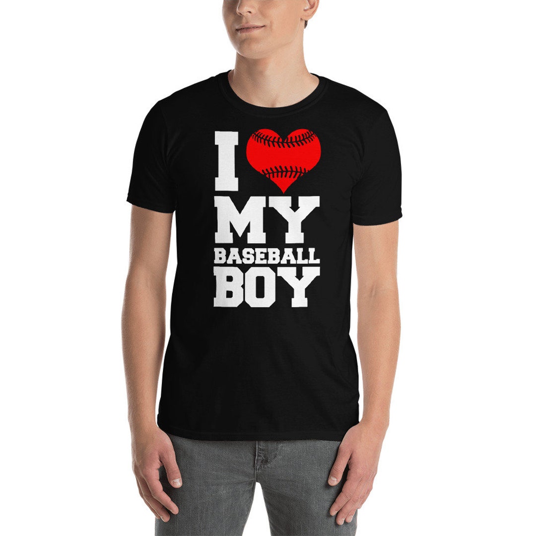 I Heart Love My Baseball Boy Sports Athletics Trendy Short-sleeve ...