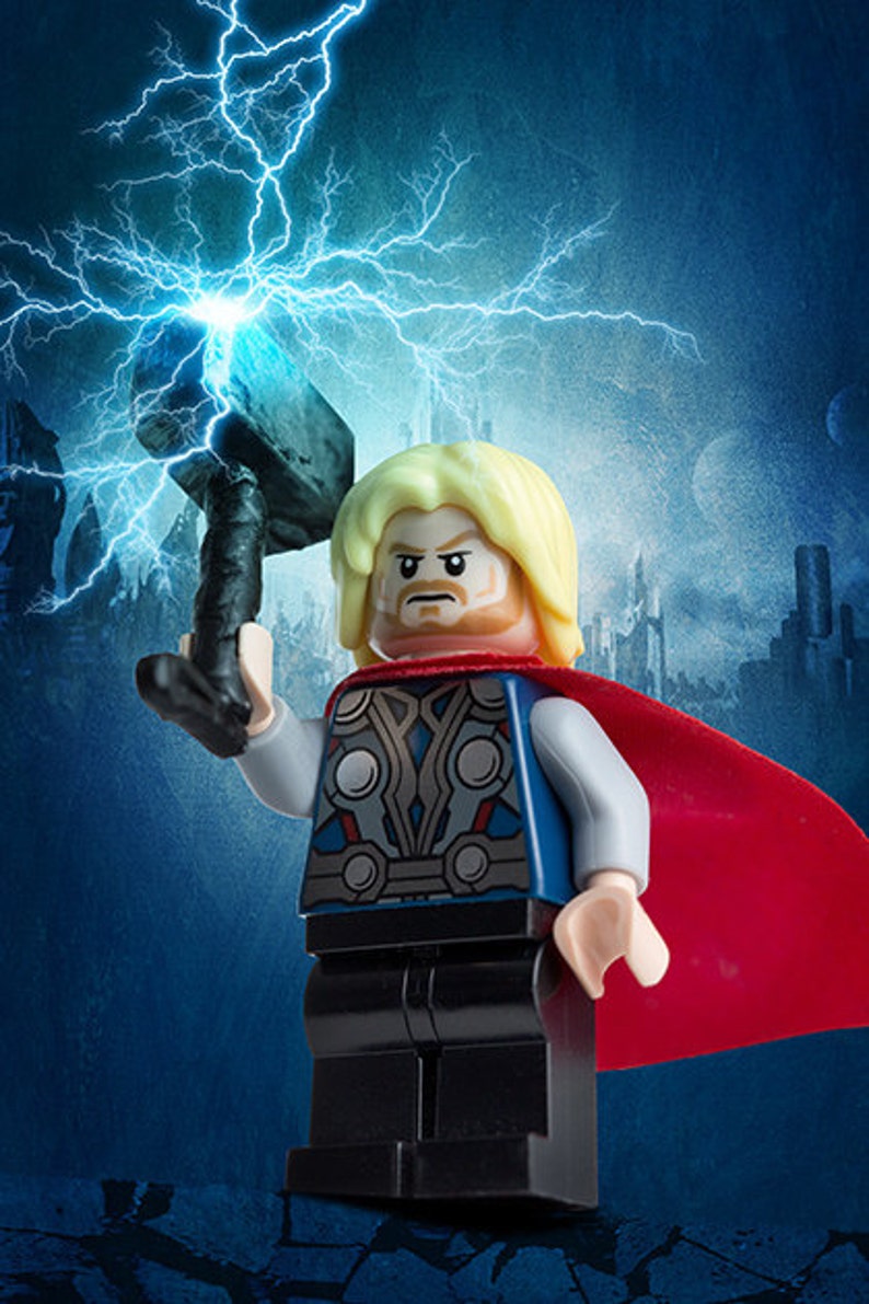 Lego Thor Poster / Wall Art. Custom made Kids Room Decor | Etsy