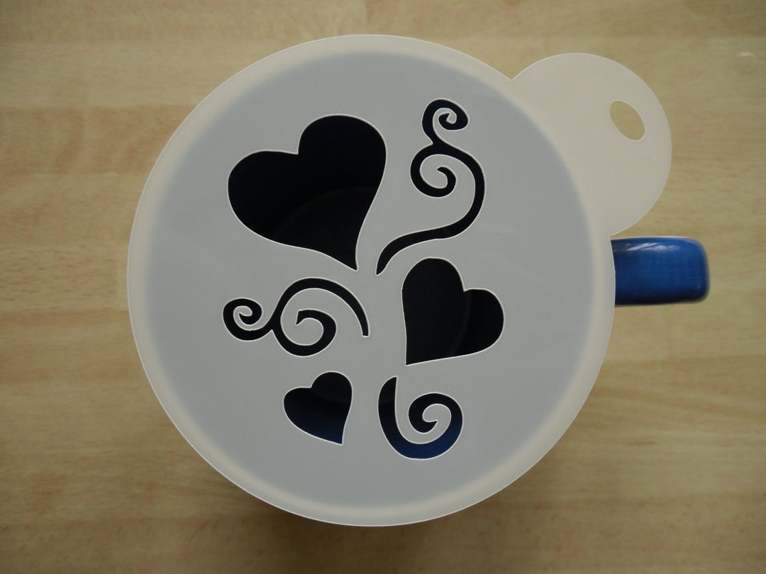 Unique Bespoke New 100mm Heart Swirls Craft and Coffee Stencil - Etsy