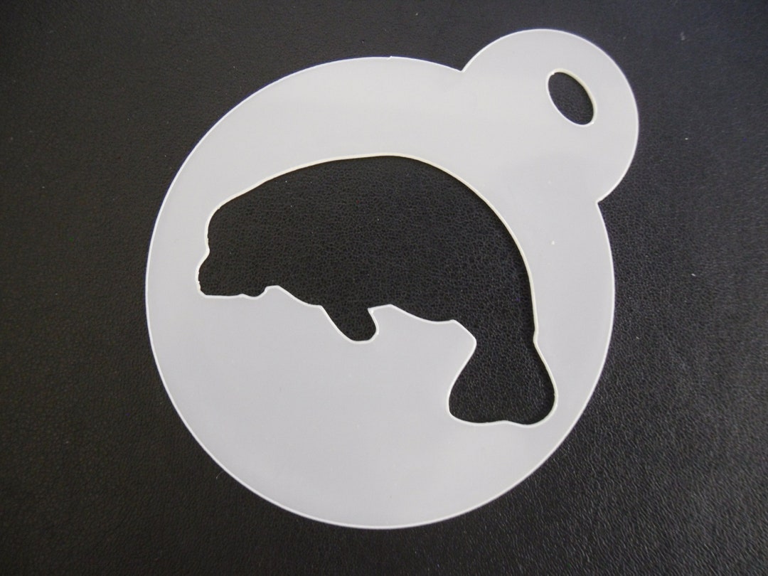 Unique Bespoke New 60mm Manatee Cookie, Craft & Face Painting Stencil ...