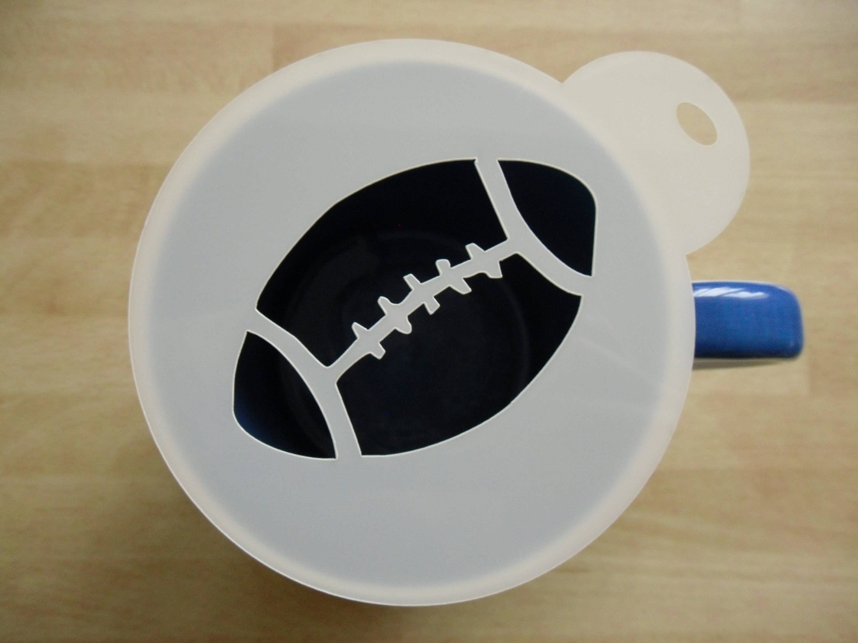 Unique bespoke new 100mm rugby ball craft and coffee stencil | Etsy