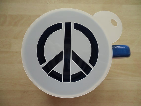 Unique Bespoke New 100mm Peace Sign Craft and Coffee Stencil | Etsy