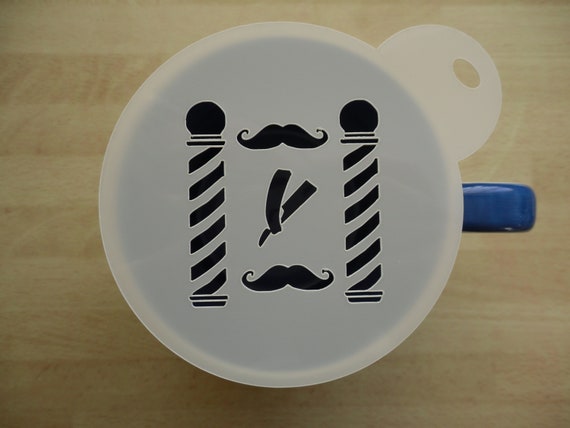 Unique bespoke new 100mm barber shop craft and coffee stencil | Etsy