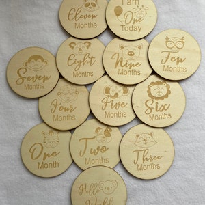 Baby Milestone Set of 13 Wooden Discs - Etsy