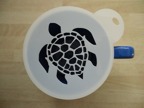 Unique bespoke new 100mm turtle shell craft and coffee stencil | Etsy