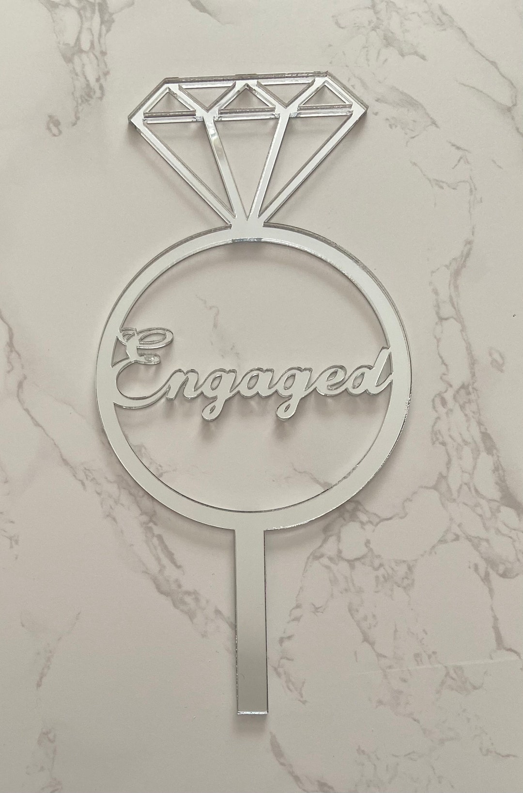 Engaged Ring Theme Cake Topper - Etsy