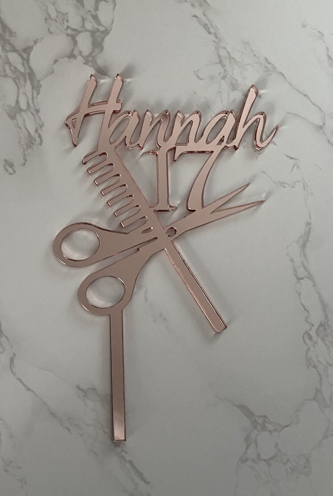 Personalised Comb and Scissors Theme Cake Topper - Etsy