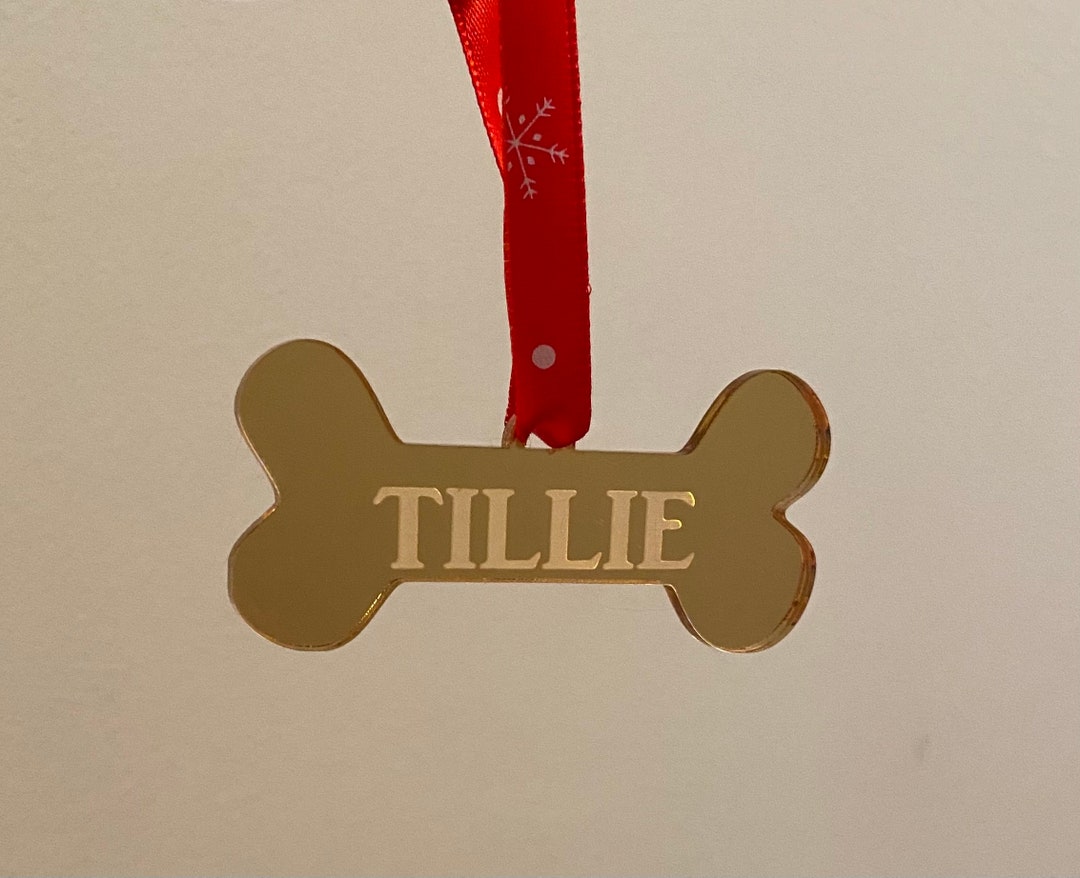 Personalised Dog Bone Christmas Tree Decoration, Pets Christmas Bauble ...