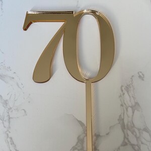 Number 70 Cake Topper, 70th Birthday, Cake Decoration - Etsy