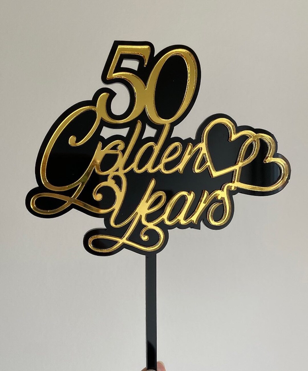 50 Golden Years Double Layer Cake Topper - Etsy