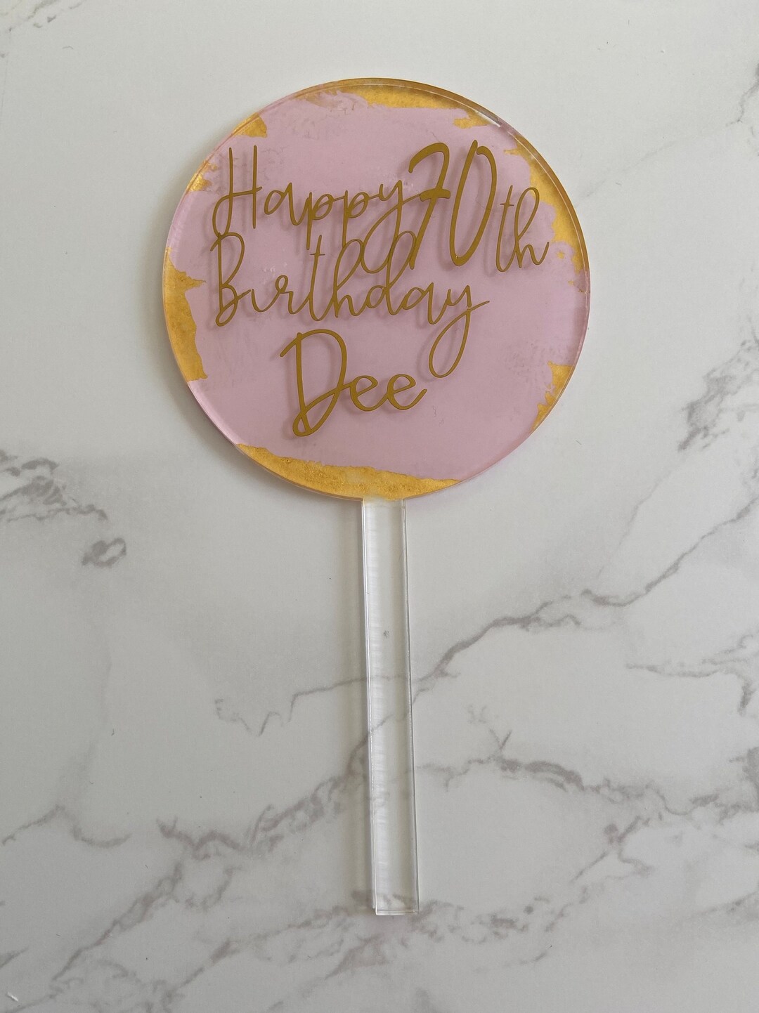 Happy 70th Birthday Personalised With Paint Splash and Vinyl Writing ...