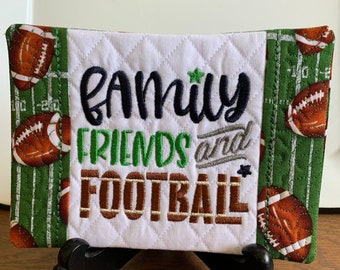 Football Mug Rug | Etsy