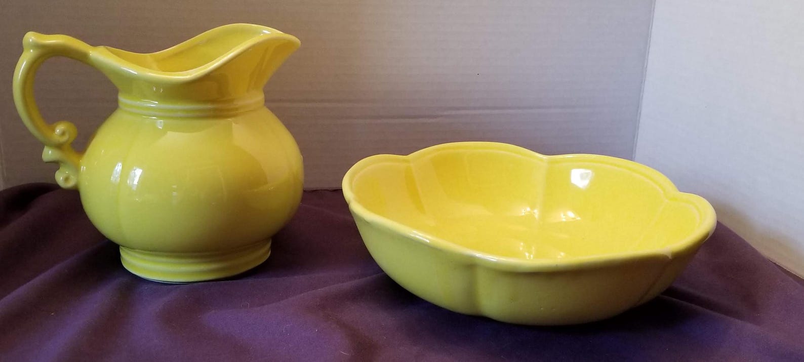 Mccoy #7528 Yellow Pitcher and Bowl - Etsy