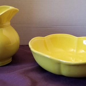 Mccoy #7528 Yellow Pitcher and Bowl - Etsy