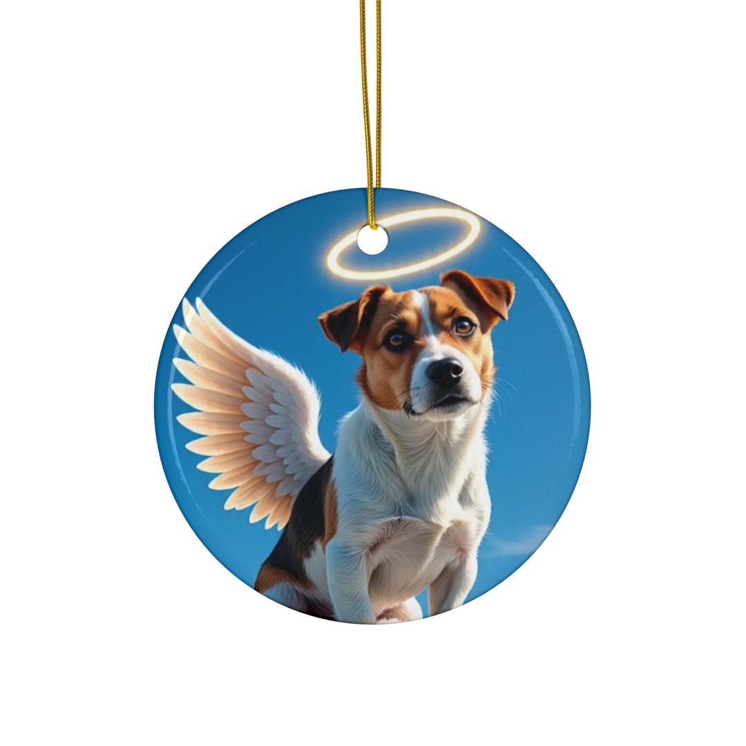 Dog Remembrance Ornament, Jack Russell Angel Ceramic Ornament - Etsy