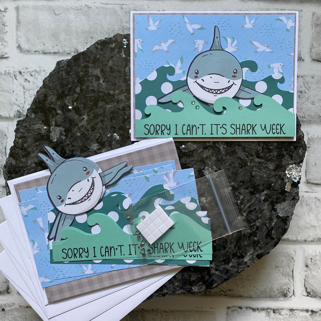 Shark Week Card Making Kit, DIY Greeting Card, 4 Pack - Etsy