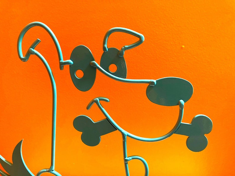 Dog With Bone Metal Cartoon Sculpture - Etsy