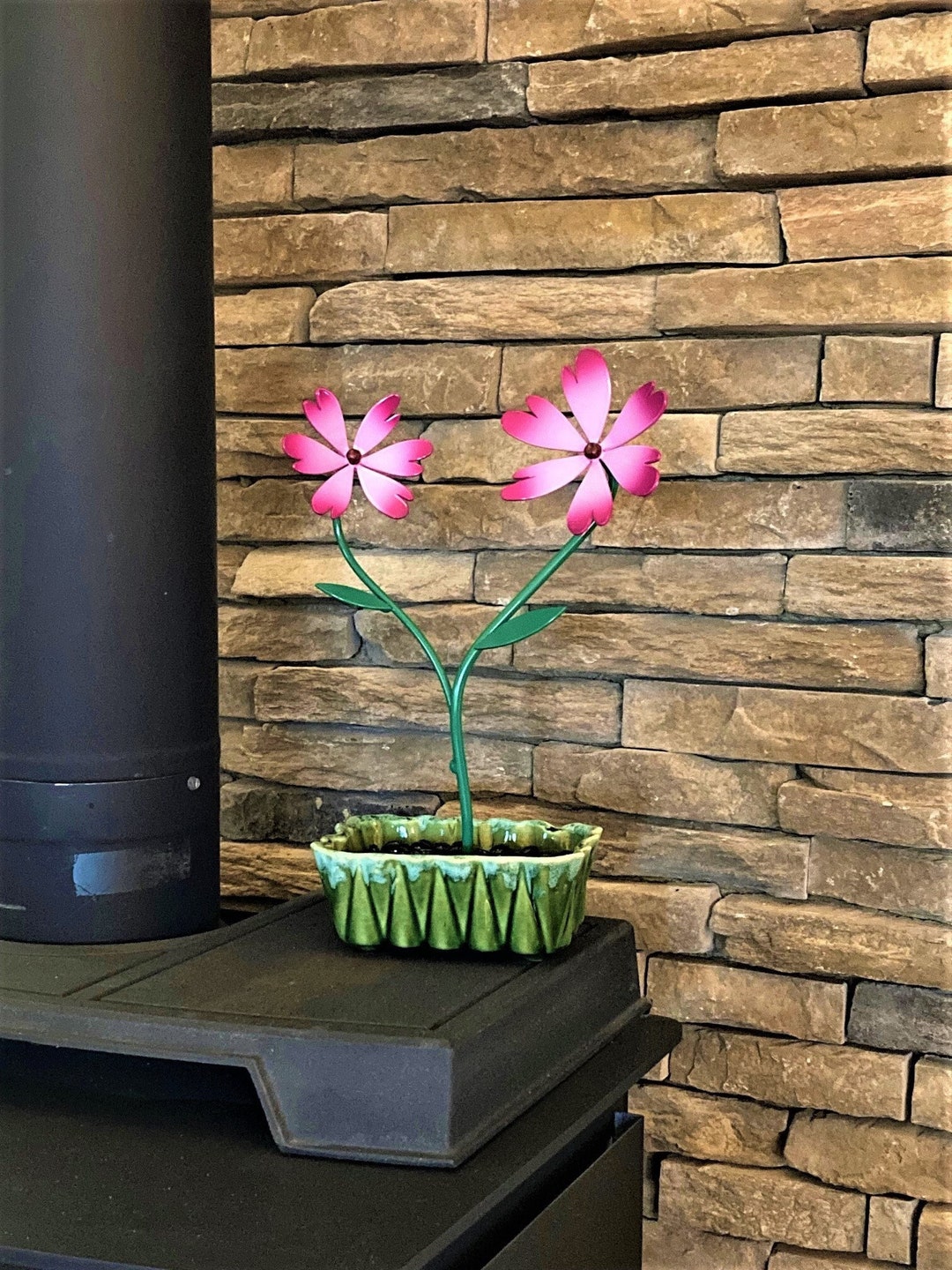 Metal Flower Table Top Vintage Planter - Etsy