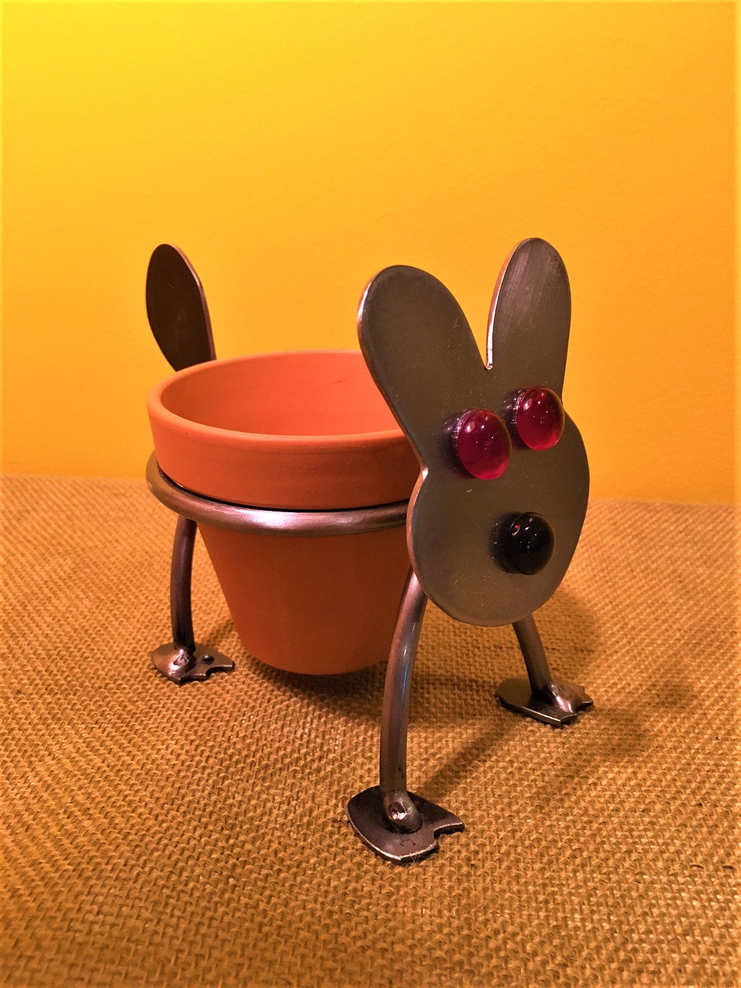 Bunny Rabbit Clay Pot Planter - Etsy
