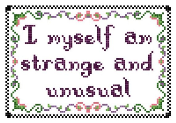 Strange and Unusual Quote Cross-stitch Needlework Pattern | Etsy