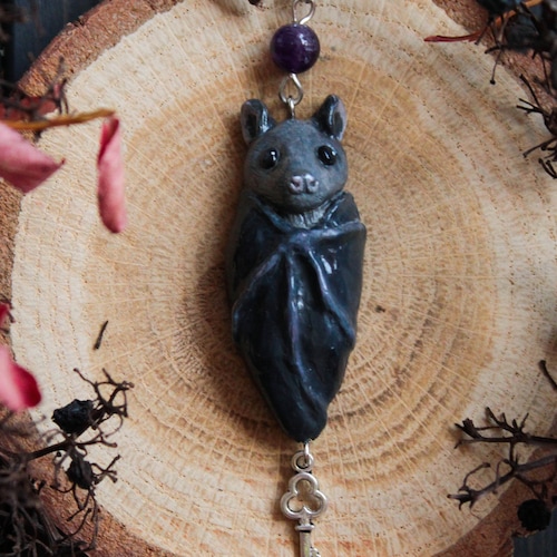 Bat Gothic Necklace Black Bat Jewelry Mystic Bat Pendant - Etsy
