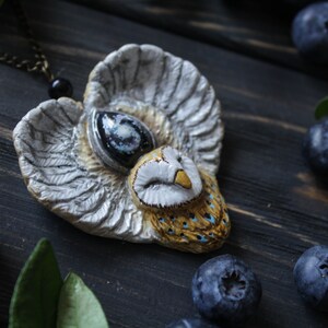 Owl Celestial Necklace, Witch Owl Charm, Barn Owl Amulet, Owl Totem ...