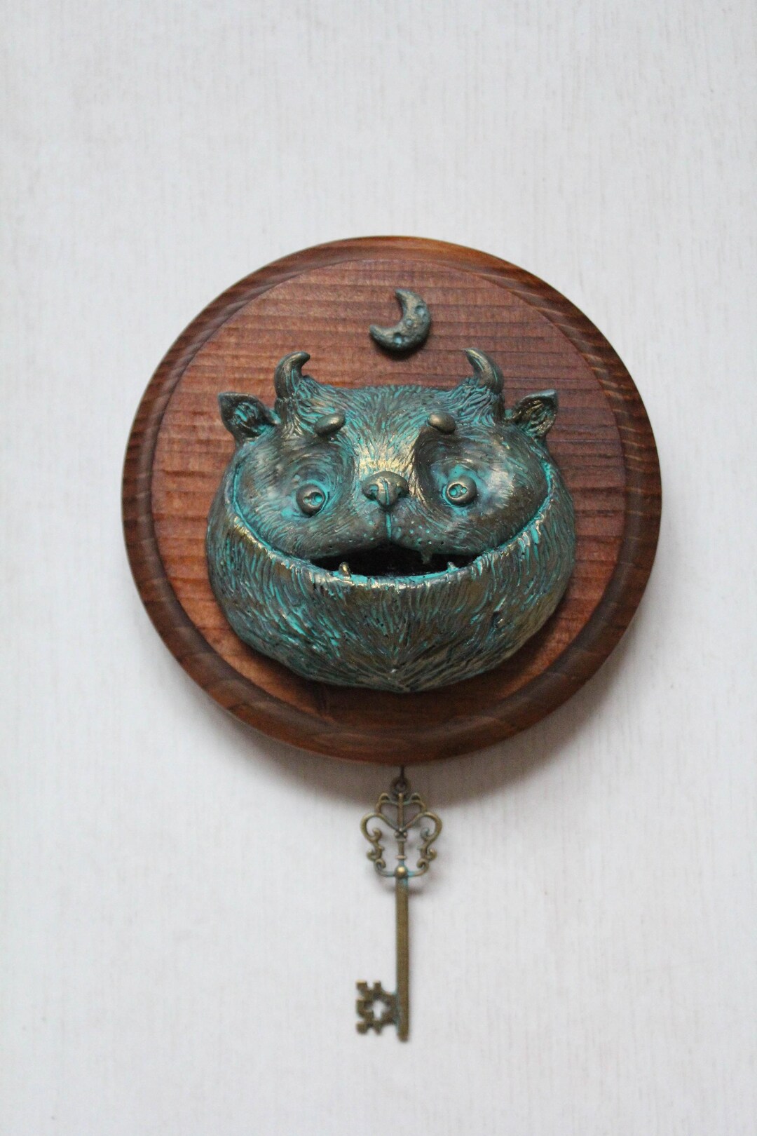 Fantasy Beast Wall Art • Smiling Forest Creature • Bronze Patina ...