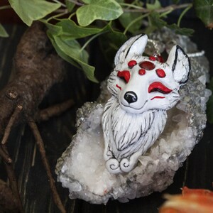White Fox Necklace, Kitsune Fox Jewelry, Nine-tailed Fox Charm, Kitsune ...