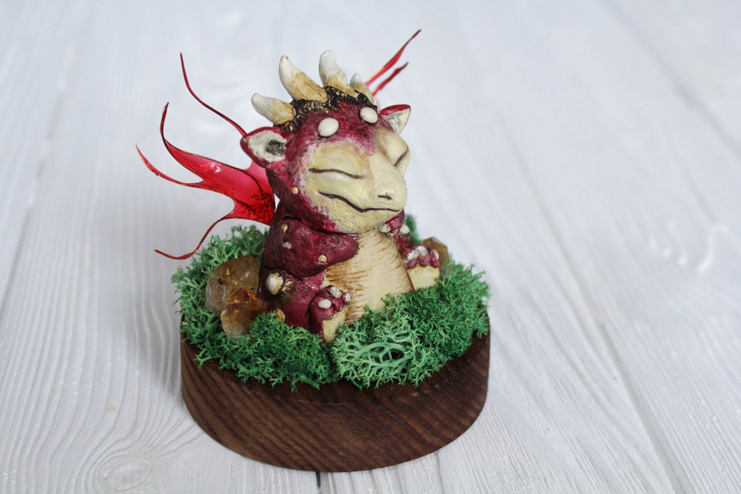 Dragon Figurine, Fire Dragon Miniature, Fantasy Dragon Sculpture ...