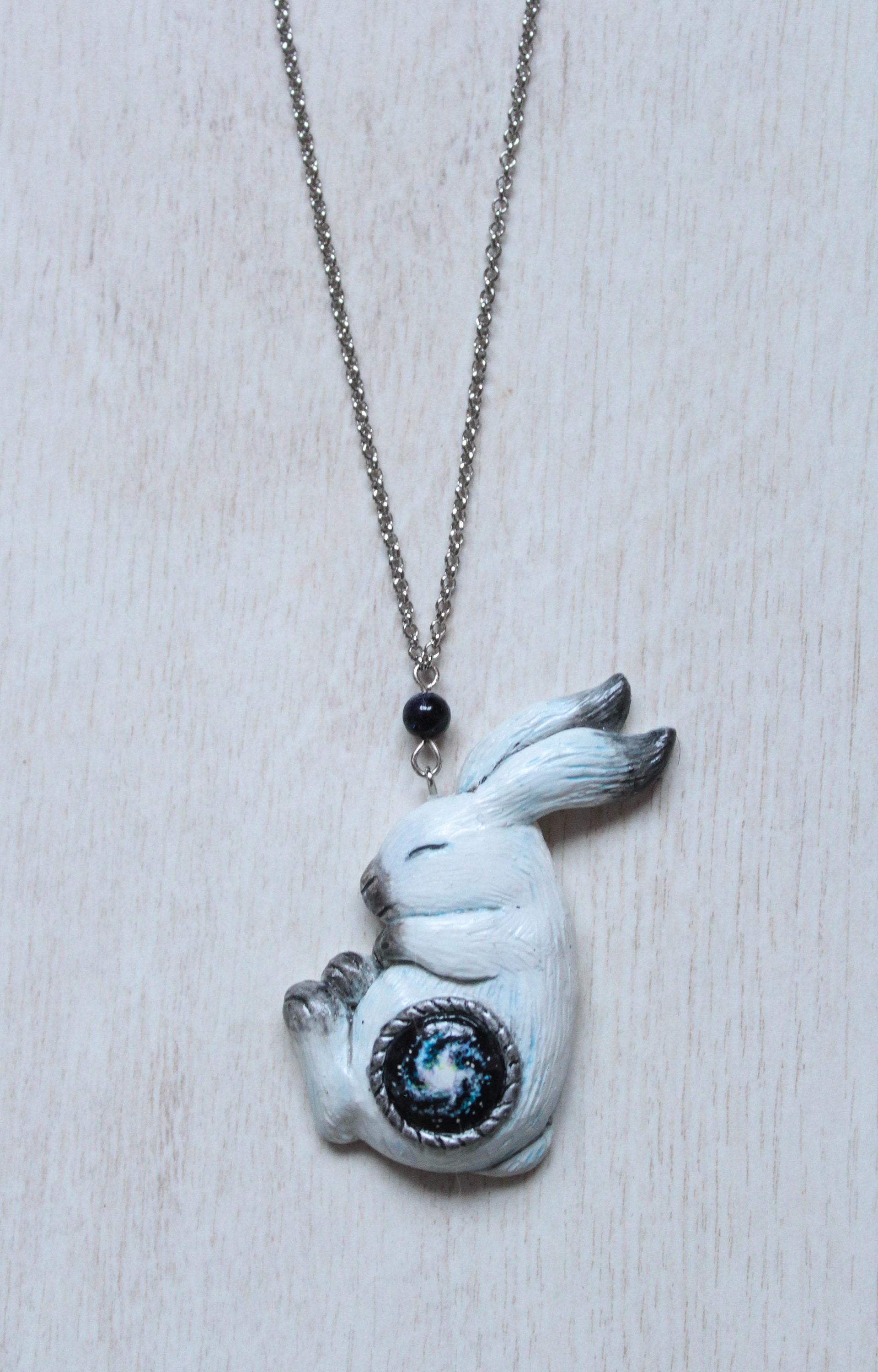 White Hare Celestial Necklace Polyurethane Clay Bunny Jewelry - Etsy