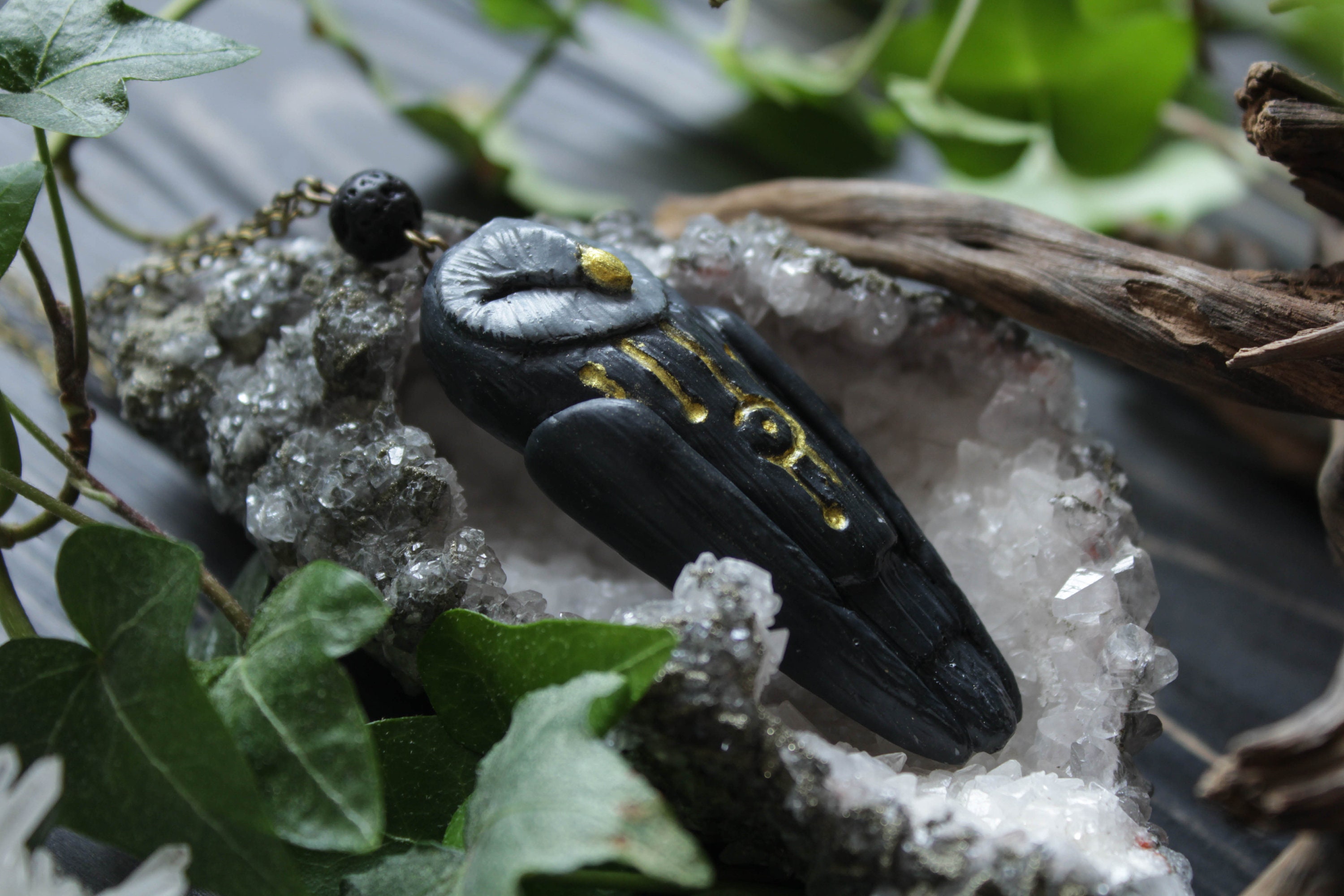 Black Owl Necklace Witch Owl Charm Owl Amulet Wicca Owl - Etsy