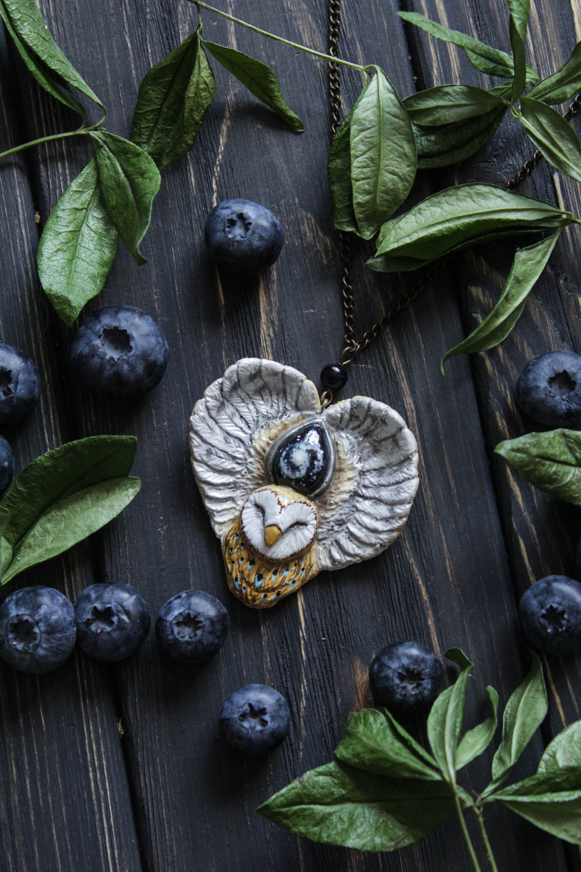 Owl Celestial Necklace Witch Owl Charm Barn Owl Amulet Owl - Etsy