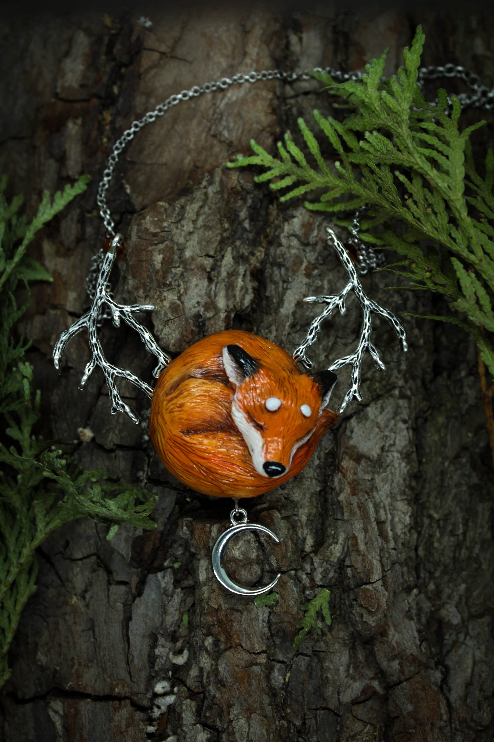 Fox Necklace Forest Fox Jewelry Witch Fox Charm Fox Totem | Etsy