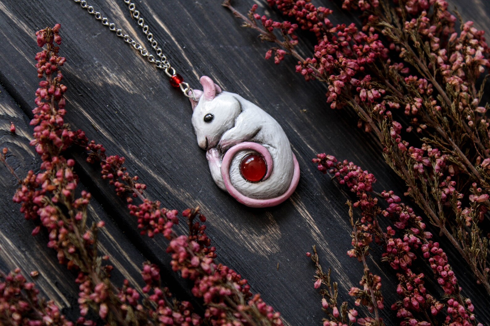 White Mouse Necklace Totem Mouse Jewelry Rat Charm - Etsy
