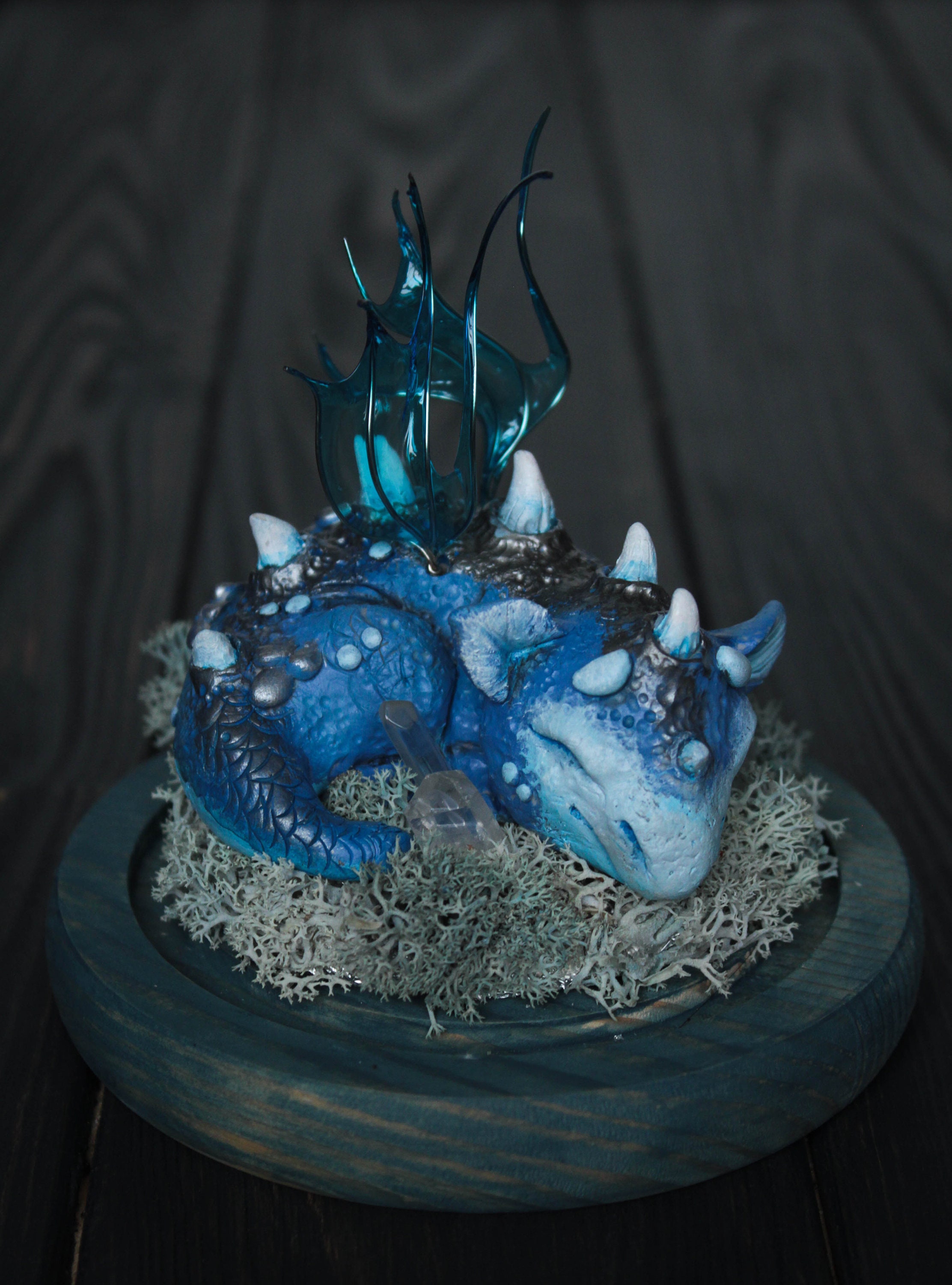 Ice Dragon Figurine Baby Dragon Sculpture Sleeping Dragon - Etsy