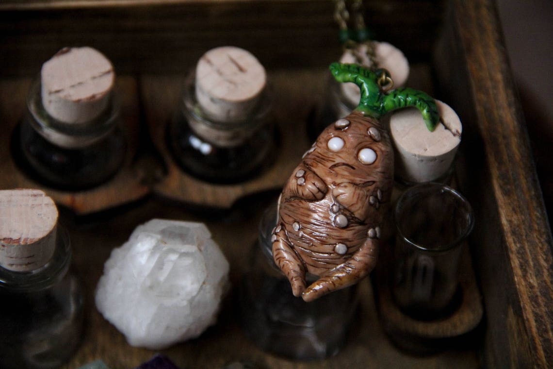 Mandrake Necklace Mandragora Root Pendant Witch Mandragora | Etsy