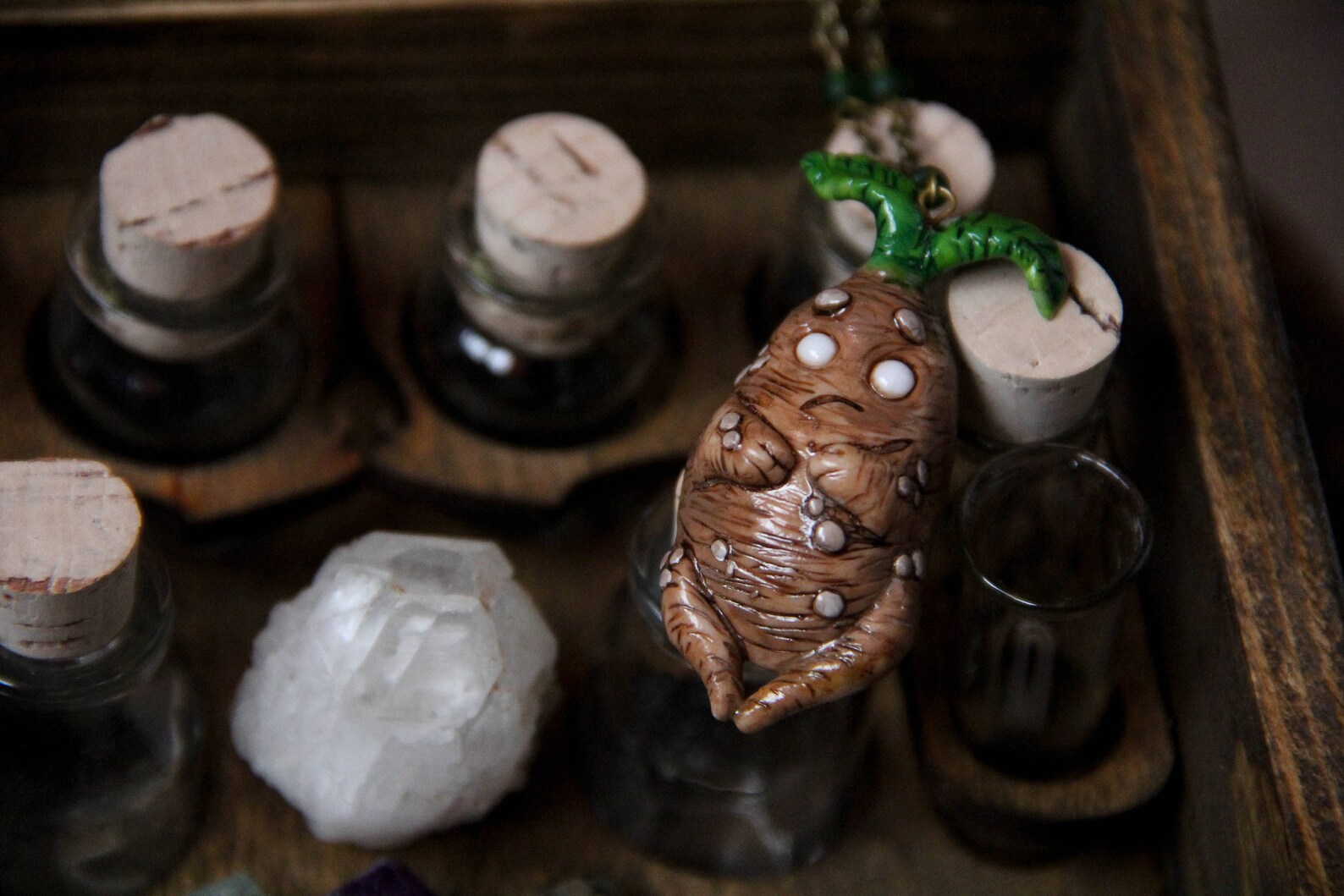 Mandrake Necklace Mandragora Root Pendant Witch Mandragora - Etsy