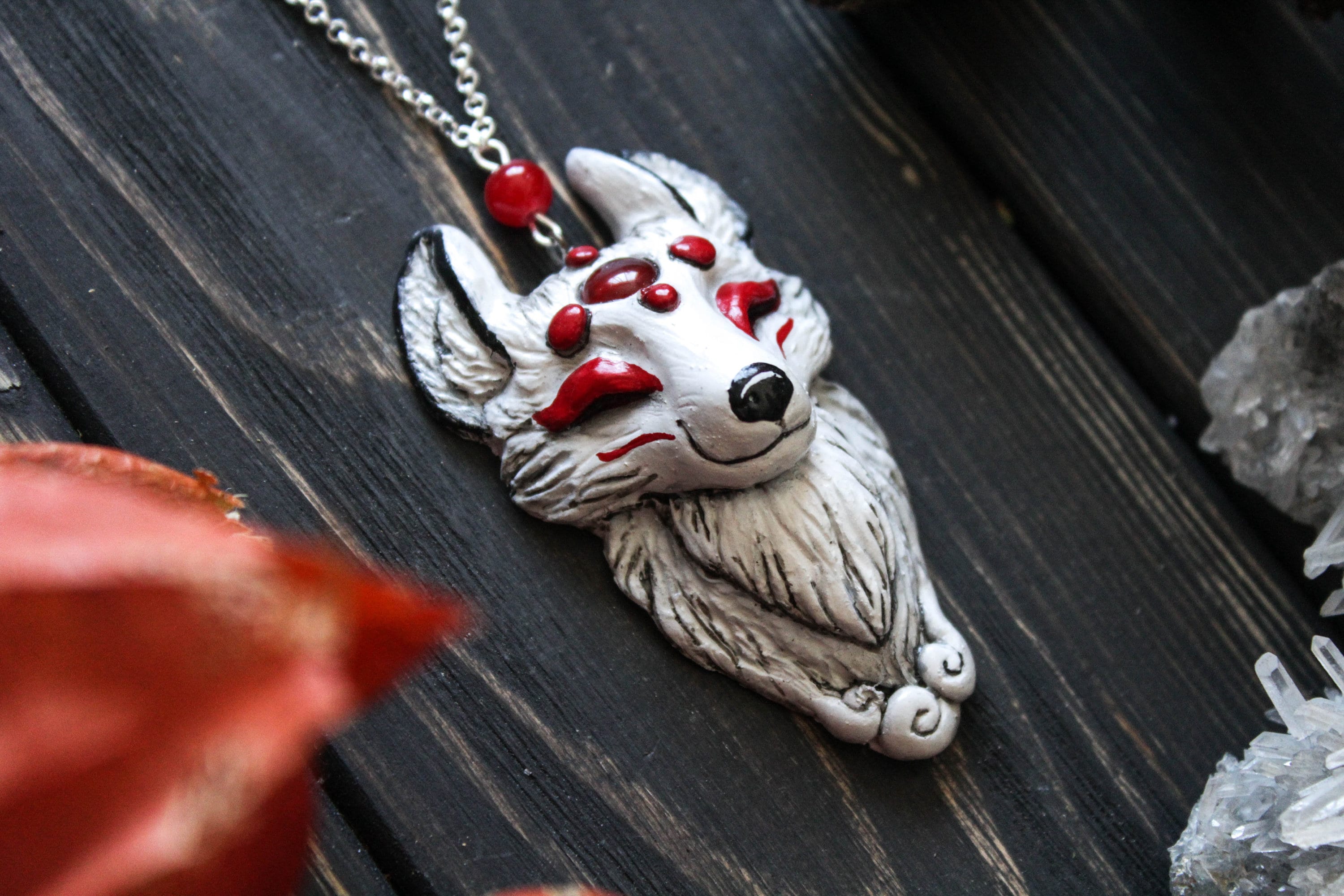 White Fox Necklace Kitsune Fox Jewelry Nine-tailed Fox - Etsy