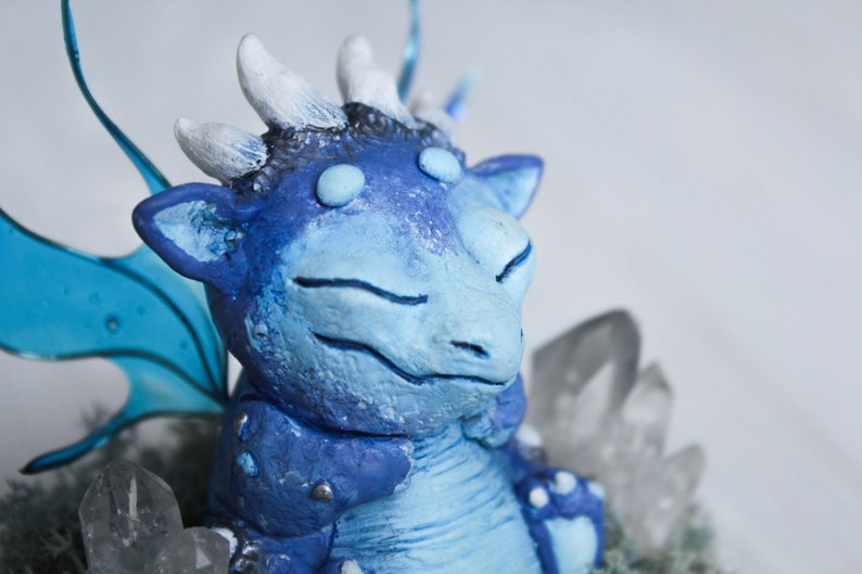 Blue Dragon Figurine Ice Dragon Miniature Fantasy Dragon - Etsy