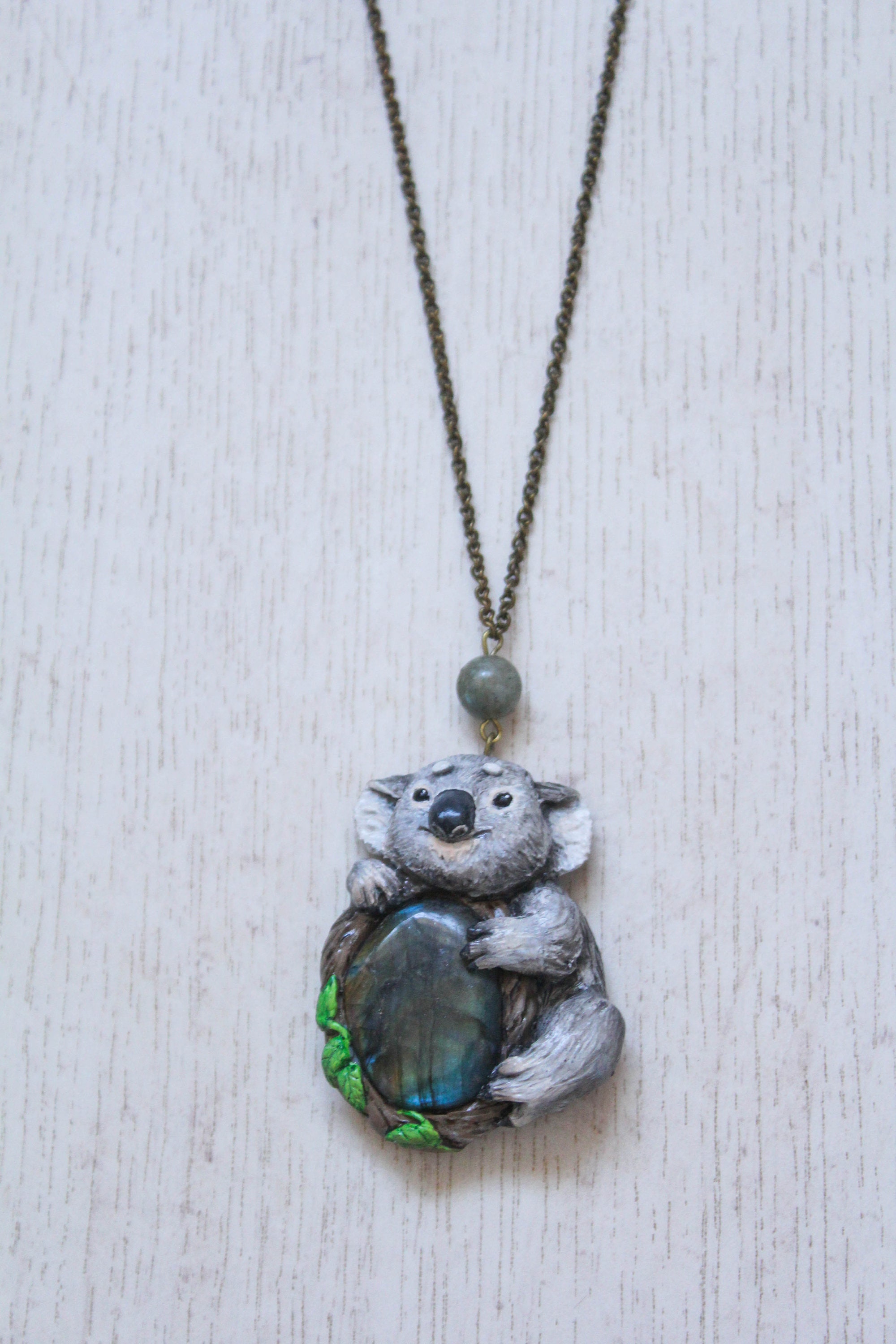 Koala Necklace Koala Jewelry Cute Koala With Labradorite - Etsy