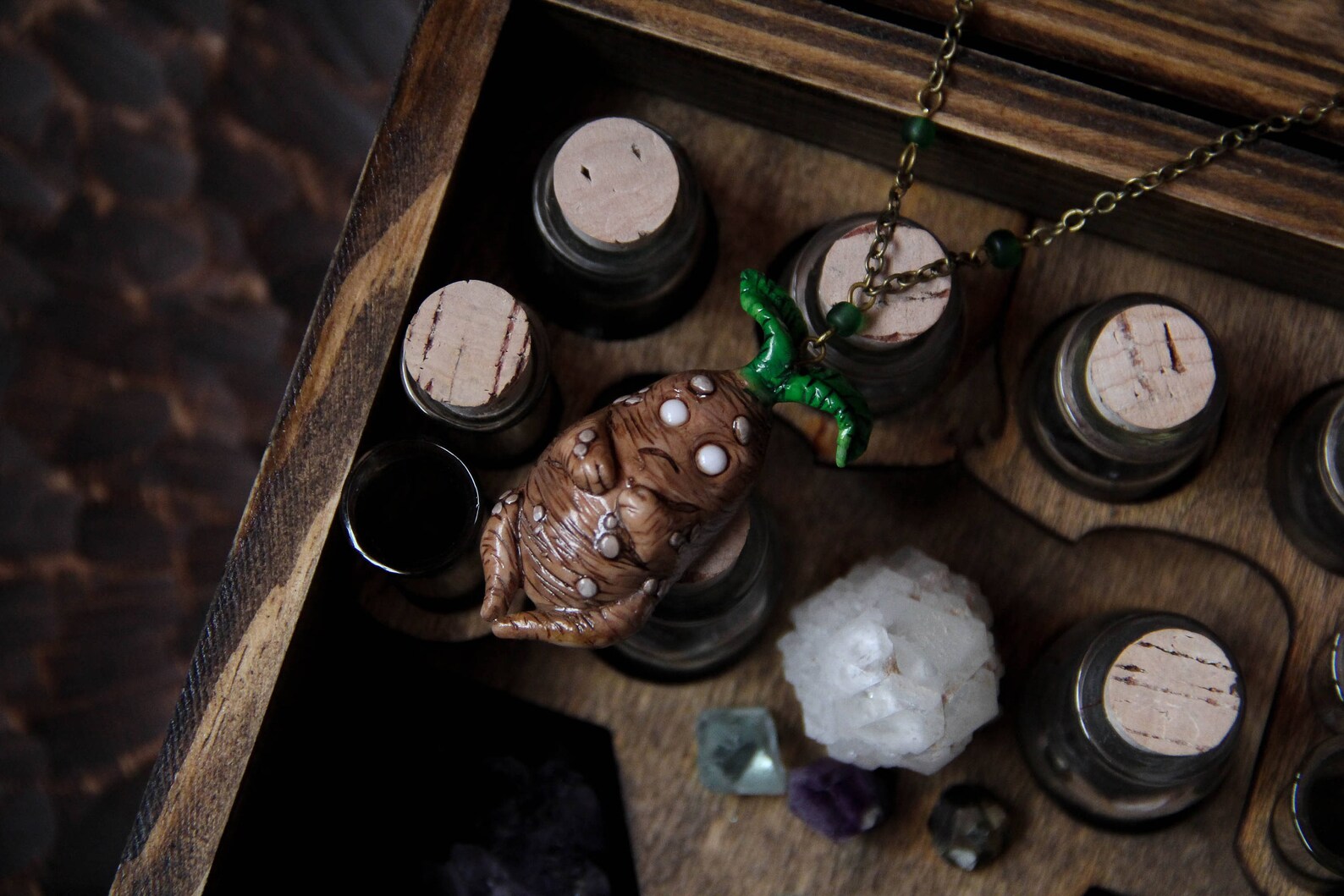 Mandrake Necklace Mandragora Root Pendant Witch Mandragora - Etsy